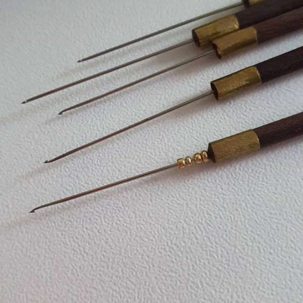 Aari (0.5MM) Needle for Beading and French Wire Embroidery With Handles ...