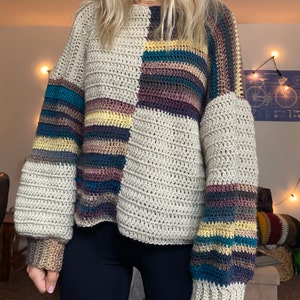 Cropped Color Block Crochet Sweater Pattern - Etsy