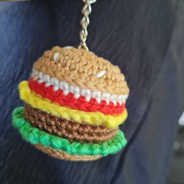Hamburger Keychain Crochet Pattern - Etsy