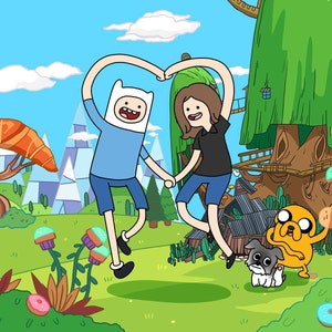 Adventure Time Cartoon Custom Portrait Illustration Couple - Etsy