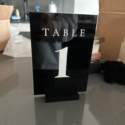 Black and White Wedding Acrylic Table Number Modern Acrylic - Etsy