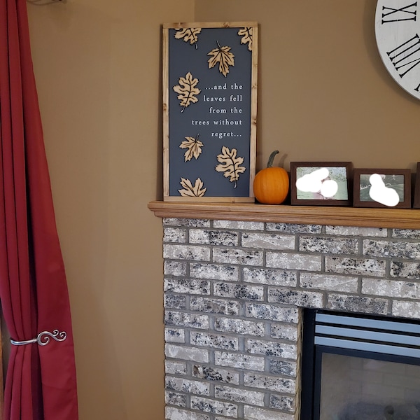 Fall Wood Sign, Fall Leaves, Fall Home Decor, Lasercut Wood Sign, Signs ...