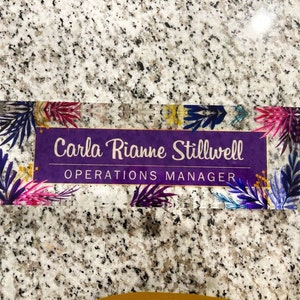 Personalized Desk Name Plate for Office Desk Gold Stripe Design on ...