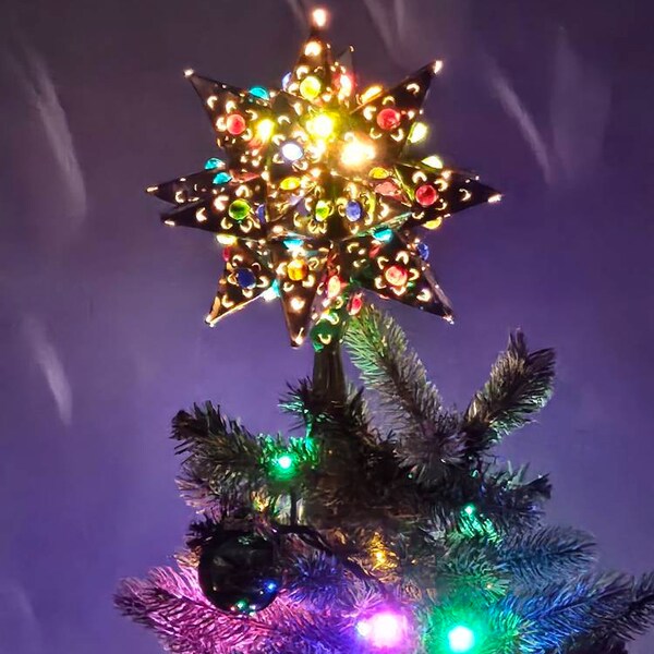 Handmade Tin Star Tree Topper: Multicolored Marbles, Moravian Star - Etsy