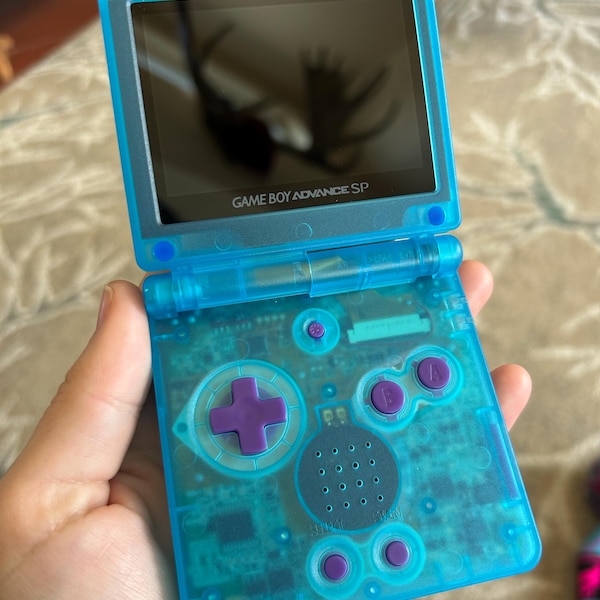 Custom Modified Handheld Game Console - Retro Translucent Pearl Gameboy ...