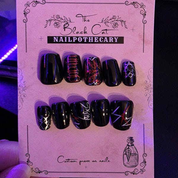 Demon Marked | Saja Boys Inspired | Kpop Demon Hunters Inspired Nails ...