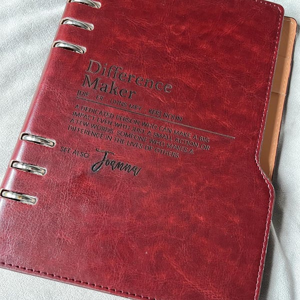 Custom Name Difference Maker Diary, Personalized Leadership Meeting ...