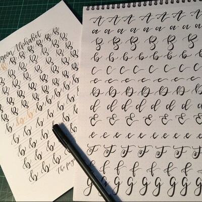 Hand Lettering Practice Sheets Modern Calligraphy Guide the Pigeon ...