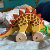 Large Wooden Bronto Rolling Toy With Optional Pull String for - Etsy Canada