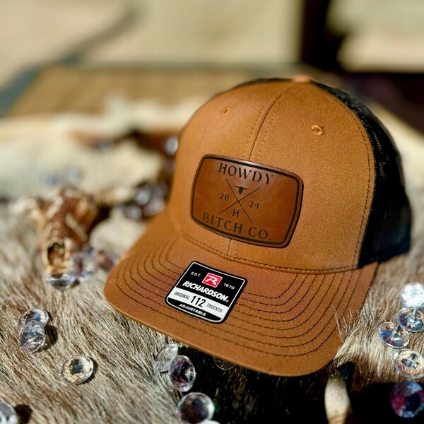 Groom Hat, Custom Leather Patch, Richardson 112, Wedding Hats, Custom ...