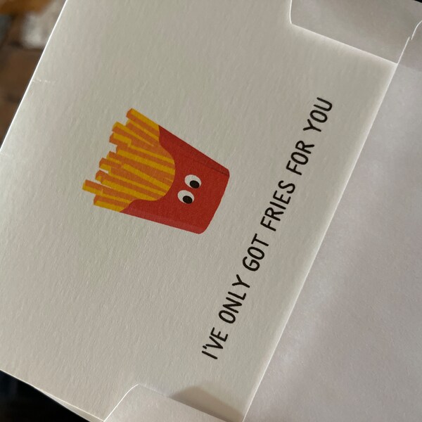 French Fry Card,funny Valentines Day Card,happy Valentines Day Card,you ...