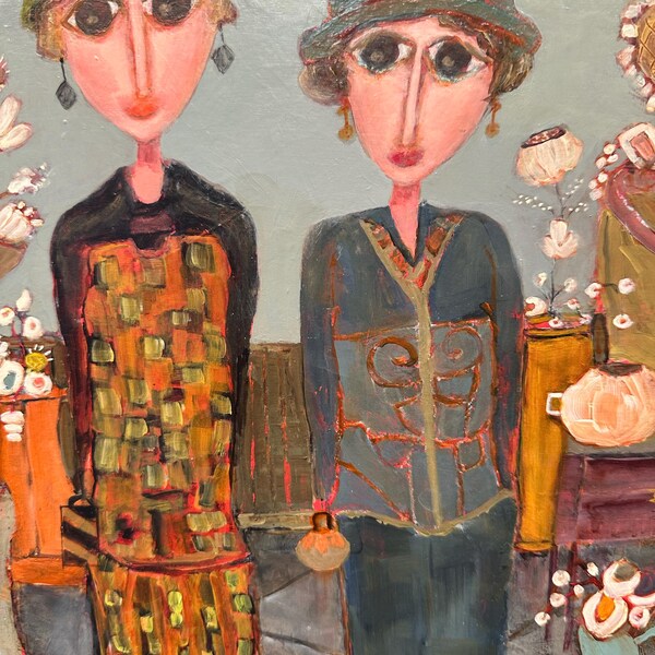 LUNCH IS READY an Original Abstract Floral Acrylic Painting by Judie ...