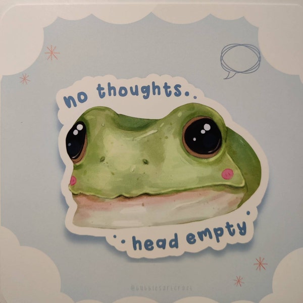 No Thoughts Head Empty | Frog Card | Frog Buddies | Froggy Card | Eco ...