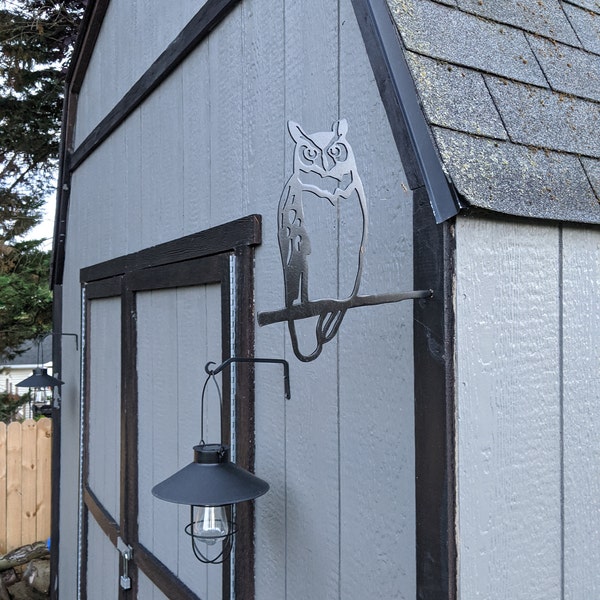 Great Horned Owl on a Branch Metal Bird Tree Hammer Stake - Etsy