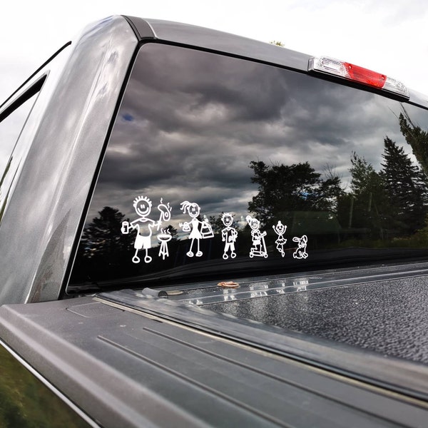 Stick Figure Decals Family Vinyl | Car Vehicle SUV Truck Van Permanent ...