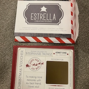 Surprise Christmas Scratch to Reveal Voucher, Custom Christmas Coupon ...