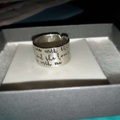 Silver Inspirational Ring Sterling Silver Quote Ring Personalized Ring ...