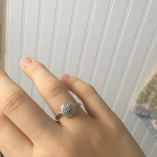 Gold Sun Shape Ring, Beautiful Sun Rays Polished Silver Ring, Cute ...