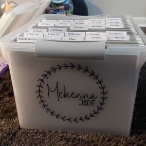 Kids File Box Memory Box Milestone Tote School - Etsy