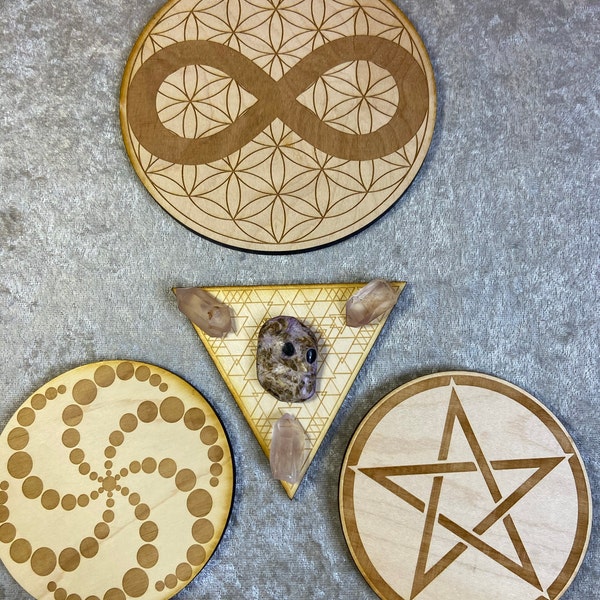 Pentagram Crystal Grid - Altar Decoration - Etsy