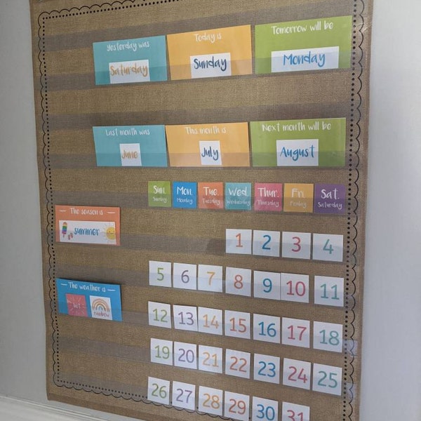 Morning Board Printable Activity Toddler Kids Homeschool Weather Chart ...