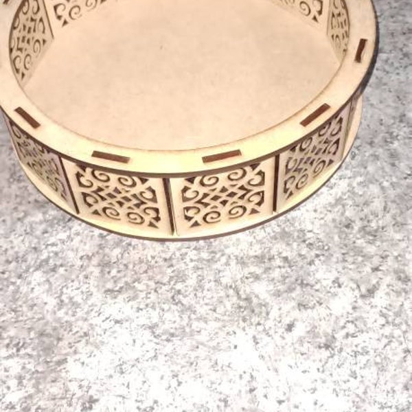 6 Different Patterned Decorative Round Box Laser Cut Svg Files, Laser ...