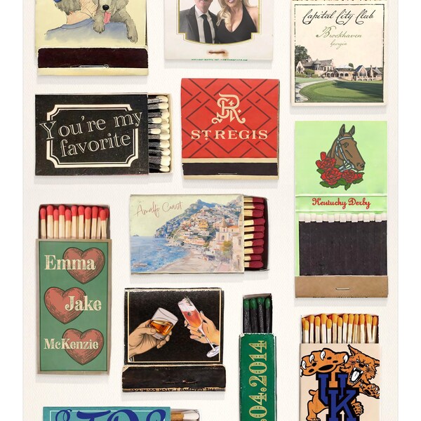 CUSTOM Matchbook Art | Personalized Digital Matchbox Wall Art Gift ...
