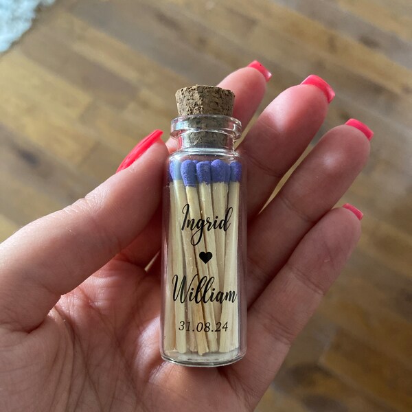 Wedding Matches, the Perfect Match, Glass Bottle, Custom Label, Wedding ...