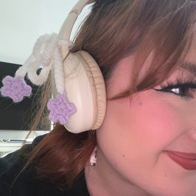 Crochet Star Ribbon Headphone Charm Star Hair Ribbon Multiple Colors ...