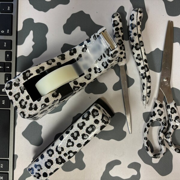 Leopard Office Desk Set - Etsy