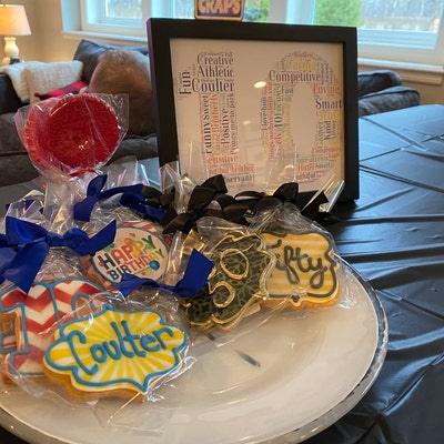 Happy Birthday Custom Number Cookies Set of 6 Crunchy Shortbread ...