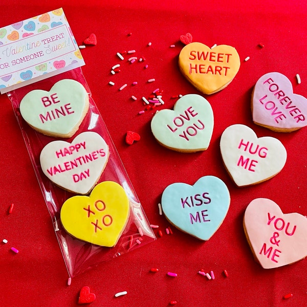 Instant Download Valentine's Day Bag Topper, Printable Candy Heart ...