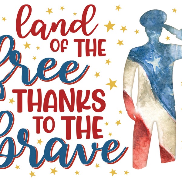 Land of the Free Thanks to the Brave SVG / Veteran's Day SVG / Memorial ...