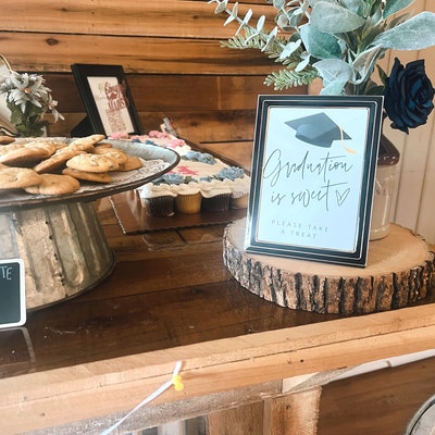 Graduation is Sweet Please Take a Treat Sign, Graduation Party Candy ...