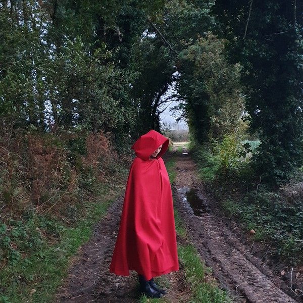 Hooded Cloak Wool Blend/ Hooded Cape / Fantasy Cape /medieval Cape ...