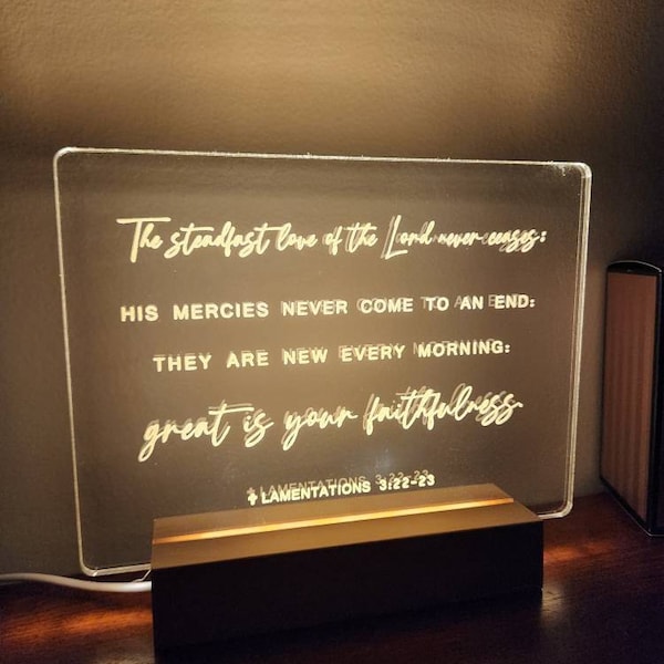 Personalized Bible Verse LED Light, Custom Favorite Bible Verse Gift ...