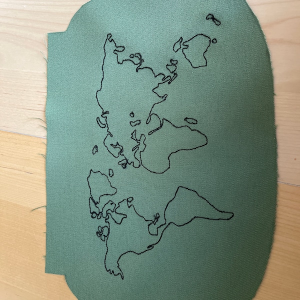World Map Outline Embroidery Design: Earth Continents Embroidery File ...