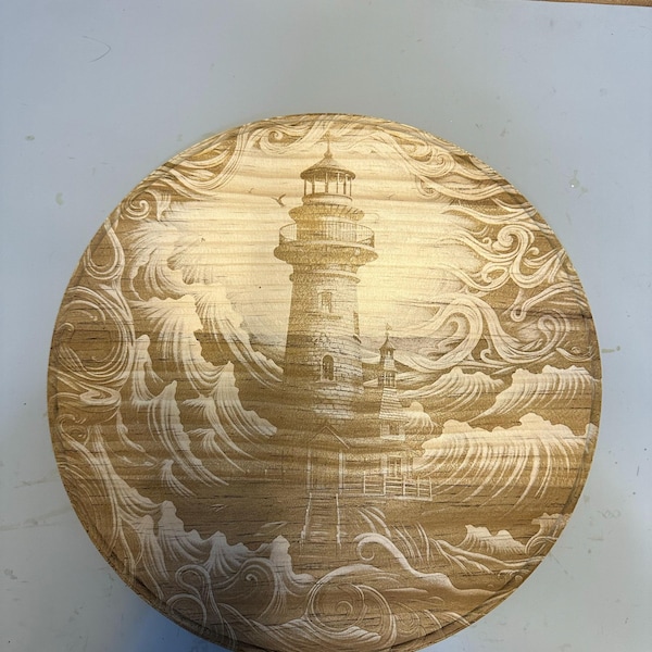 Lighthouse Laser Engrave File PNG, 3D Illusion Lightburn Laser Engrave ...