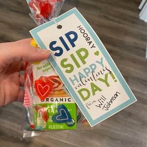 Printable Sip Sip Hooray Valentine Silly Straw Valentine Card Instant ...