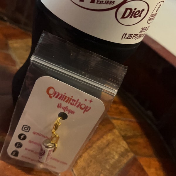 Miniature Diet Dr Pepper Soda Charm,necklace,keychain,miniature Food ...