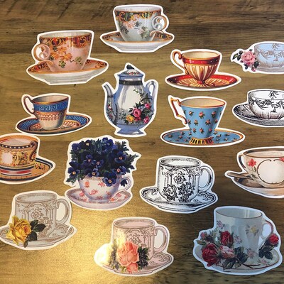 Stickers, Teacup Stickers for Your Laptop, Journal, Scrapbook and More ...