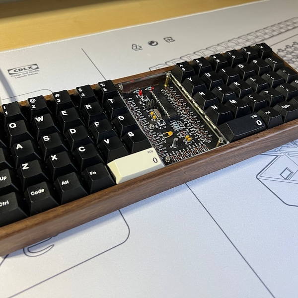 Black Walnut Wood Keyboard Case: Custom Wooden GH60 Wooting 60HE/HE+ ...