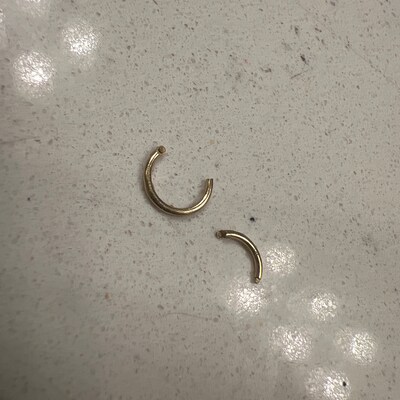 14K Solid Gold Hinged Clicker Hoop Belly Button Hoop Huggie Hoop ...