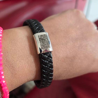 Fingerprint Bracelet for Men Fingerprint Memorial Bracelet Fingerprint ...