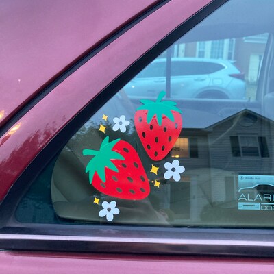 Strawberry Vinyl Decal Strawberry Car Decal Strawberry Daisy Decal ...