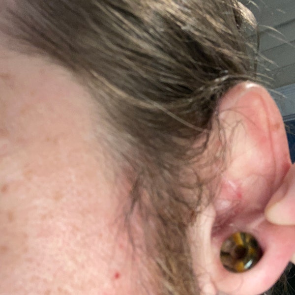 Stone Tunnel Plugs Gauges - Blue Tiger Eye Stone Tunnels - Double Flare ...