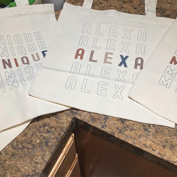 Personalized Name Tote Bag Custom Name Tote Bag Custom Tote Shopper ...