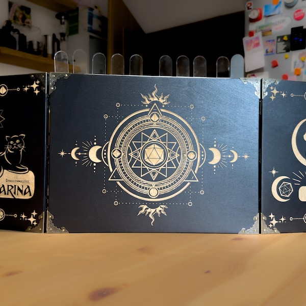 Wooden Dice Tray With Fantasy Map D&D Custom Dice Tray RPG Dice Rolling ...