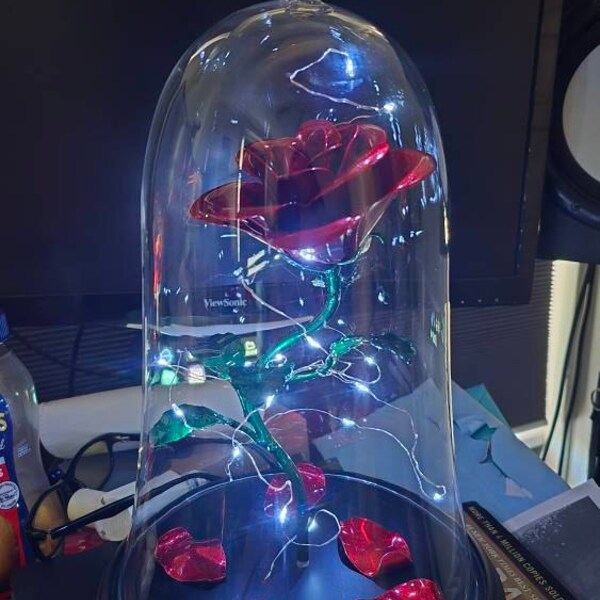 The Enchanted Aluma Rose - Beauty and the Beast Replica With Engravings ...