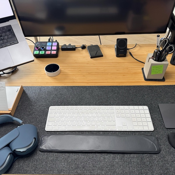 Felt Desk Mat Green, Custom Size Desk Pad Green, Felt Extended Mouse ...